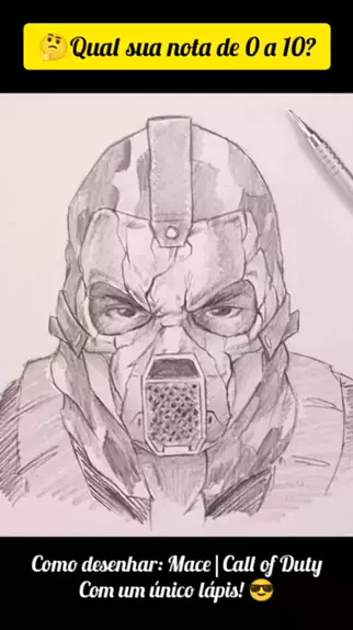 Como desenhar: Mace | Call of Duty com um único lápis ️. ... #Drawing # ...
